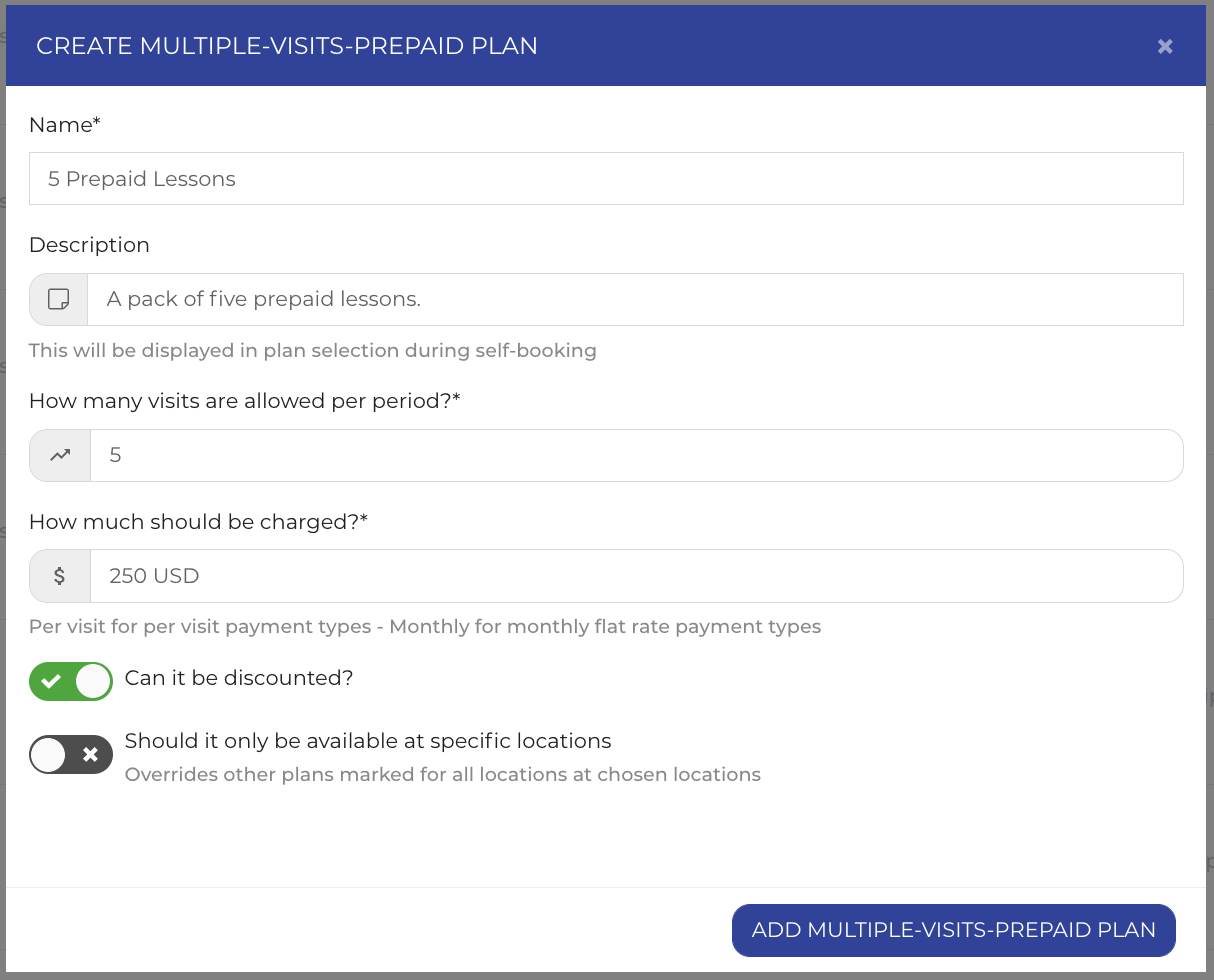 How do I sell my client a prepaid pack of lessons?